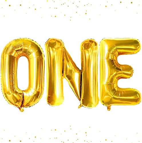 KatchOn, Gold One Balloon for First Birthday - 32 Inch | Foil Gold One ...