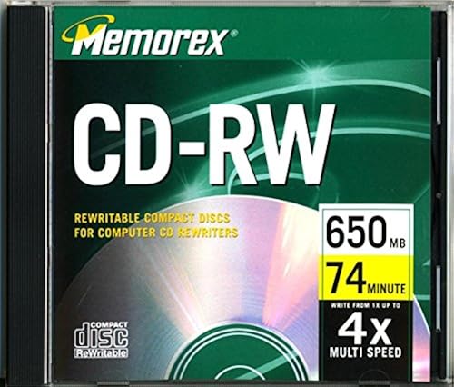2-Pack of Memorex CD-RW 650MB 74min 4x Blank Erasable/Rewritable Discs ...