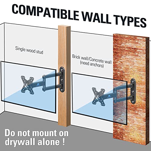 Mounting Dream UL Listed Full Motion Monitor Wall Mount TV Bracket for ...