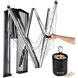 Brabantia WallFix Retractable Washing Line with Fabric Cover, 24 m ...