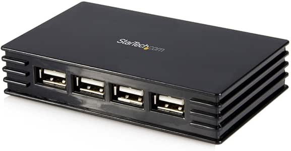 Amazon.com: StarTech.com 4 Port Compact Black USB 2.0 Hub - Bus-powered or with Included Power ...