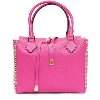 Michael Kors Collection Fuschia Leather Grommet and Silver Miranda ...