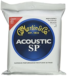 Amazon.com: Martin MSP4100 SP Phosphor Bronze Acoustic Guitar Strings ...