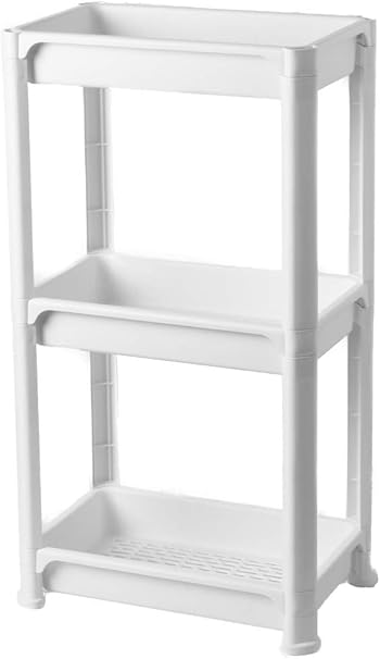 Amazon.com: VEITSHO 3 Tier Slim Plastic Shelving Unit, Organizer Tower ...