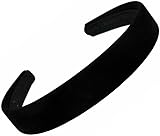 Aliceband - Plain wide (2.5cm) flat black satin headband alice band ...