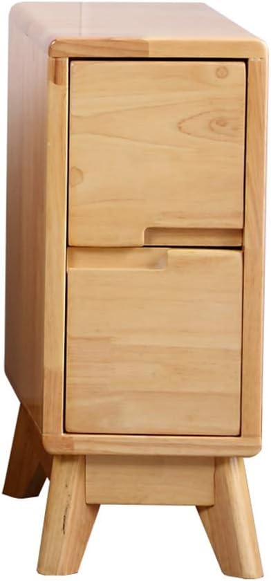 HAIZHEN Solid Wood Bedroom Bedside Table, 20/25/30cm Narrow Side Table ...