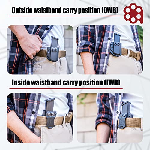 Amberide Universal Mag Carrier IWB/OWB KYDEX Magazine Holster Fit: 9mm/.40 Double Stack - 9mm ...
