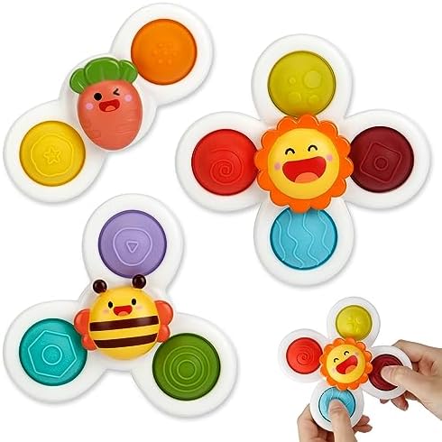 سعر 3Pcs Suction Cup Spinner Toys,Baby Spinners Toy w/ Pop Function ...