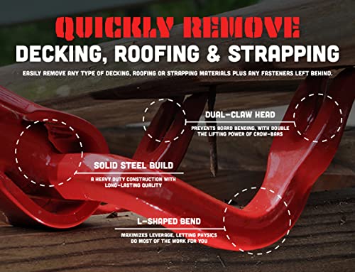 Deck Demon Wrecking Bar - 44 Inch Steel Deck Board Remover Tool - Save ...