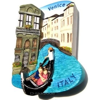 Amazon.com: Souvenir Venice Gondolas Grand Canal Italy Resin Fridge 3d ...