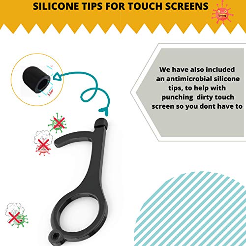 Door Opener Tool Brass Keychain Touch Tools I No Touch Door Handle ...