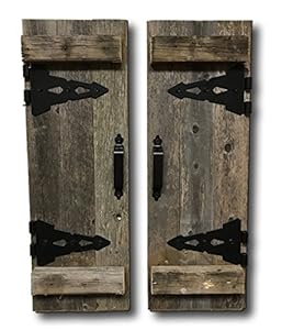 Amazon.com: Barn Wood Rustic Decorative Shutter Set of 2 With Hinges ...