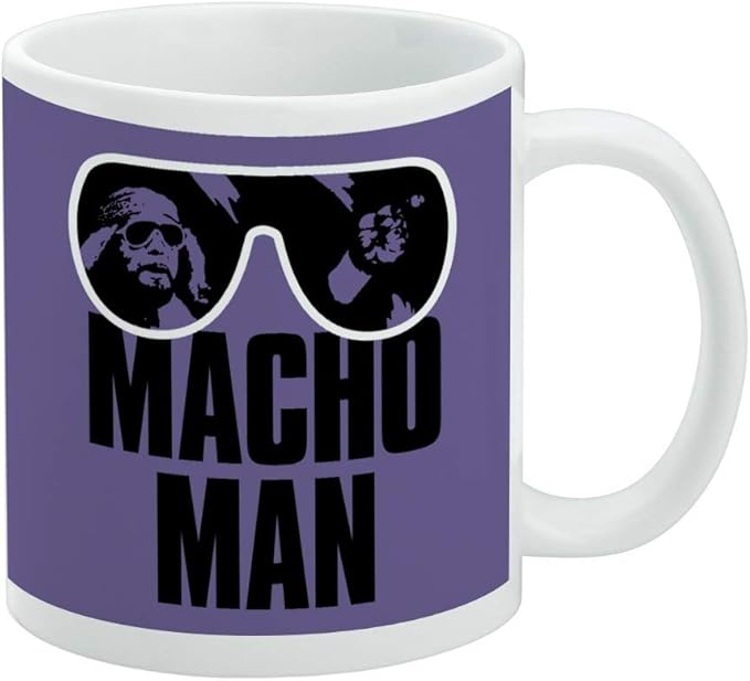 Amazon.com | WWE Macho Man Classic Logo White Mug: Coffee Cups & Mugs