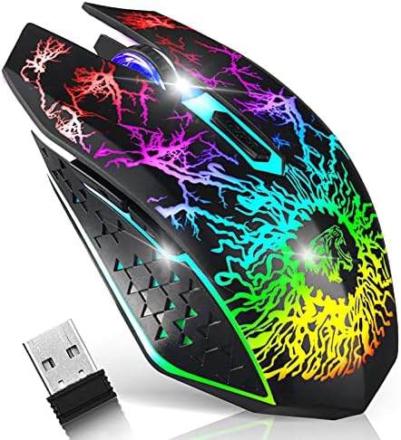 VEGCOO C10 Wireless Gaming Mouse Rechargeable Silent Optical Mice with ...