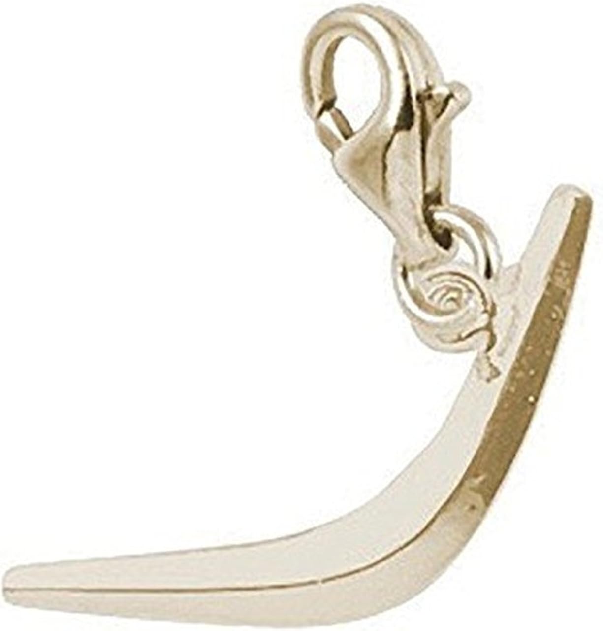 Amazon.com: 10k Yellow Gold Boomerang Charm With Lobster Claw Clasp ...