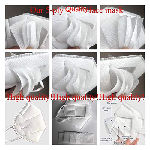 10 Pack Thick 5-PLY Dustproof Face Protection Cover Safety Respirator ...