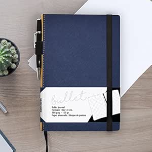 Bullet Journal/Cuaderno Punteados - Takenote A5 Cuaderno de Tapa Dura ...