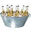 Party Tub with Rope Handles - White Galvanised Steel Drinks Pail Cooler ...