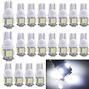 Amazon.com: EverBright 20-Pack DC 24V White T10 194 168 2825 W5W 5050 5-SMD LED Bulb For Car ...