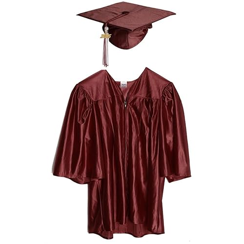 Happy Graduates Small Maroon Shiny Child Graduation Cap, Gown, Tassel ...