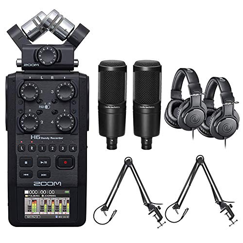 Zoom H6 All Black 6-Track / 6-Input Portable Recorder with Single Mic ...