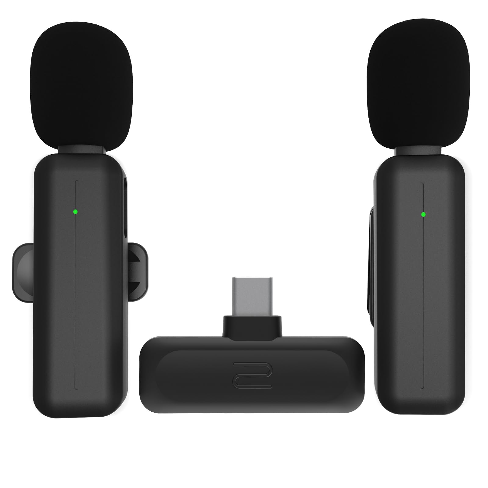 2 Pack Wireless Mini Lavalier Lapel Microphone for iPhone 15,16,Android ...