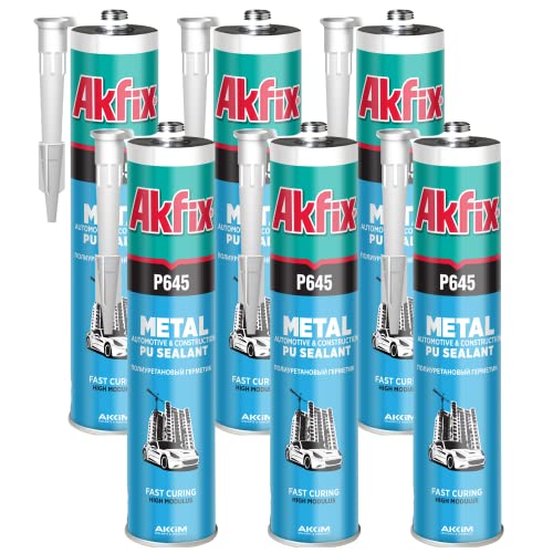 Akfix P645 Seam Sealer Automotive Gray (6x10.1 Oz.) - Urethane Autobody Seam Sealer Adhesive for ...