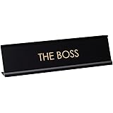 Amazon.com: Head Honcho - Black Desk Sign Name Plate for Boss : Office ...