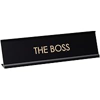 Amazon.com: Head Honcho - Black Desk Sign Name Plate for Boss : Office ...
