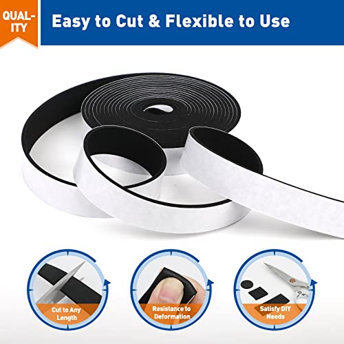 Weather Stripping-2 Rolls, 2 Inch Wide X 1/4 Inch Thick Foam Tape High Density Foam Seal Strip ...