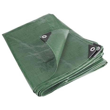 Heavy Duty Groundsheet 3m x 4m 140GSM in Green with 14 FREE Tent Pegs ...