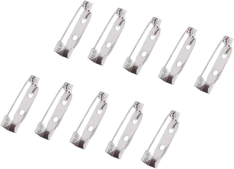 50 Pieces Silver Tone Bar Pins Brooch Back Clasp Name Badge DIY Craft ...