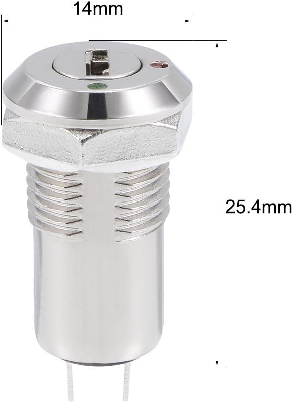 sourcingmap 12mm 2 Positions on Off Electric Keylock Push Button Switch – BigaMart