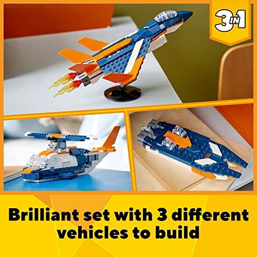LEGO Creator 3in1 Supersonic Jet Plane to Helicopter to Speed Boat Toy ...