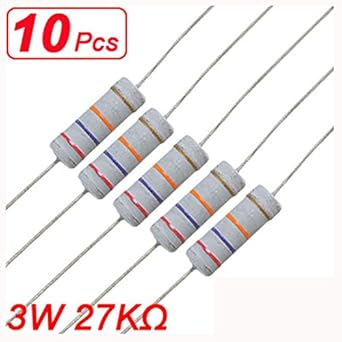 Uxcell a11101900ux0256 10 x 3W 500V 27K Ohm Metal Oxide Film Resistors ...