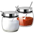 Amazon.com: Hewnda 2Pcs Sugar Salt Container Set,8 oz glass jar with ...