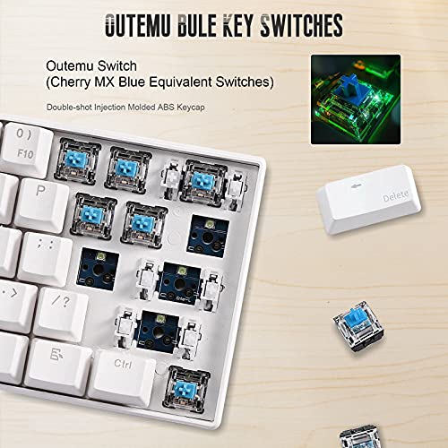60 Percent Wireless Mechanical Gaming Keyboard - 60% Compact 61 Key ...