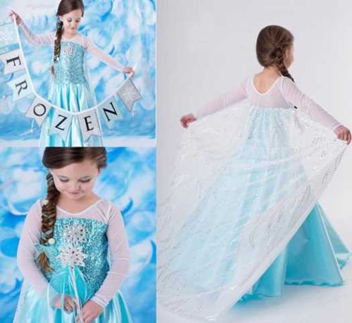 Buy Home Girls Snow Queen Frozen Costume Snow Princess Elsa - Want It All
