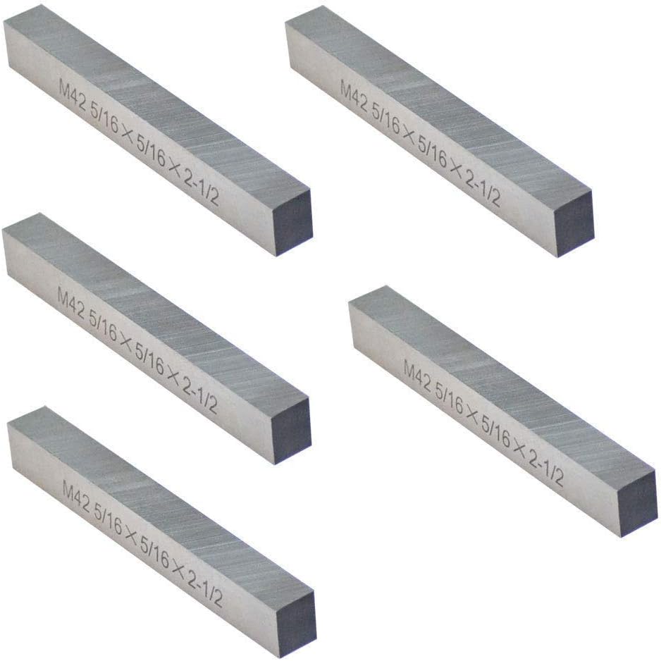 DBM IMPORTS 5 PC M42 Cobalt HSS Square Rectangle Tool Bits 5/16" x 5/16 ...
