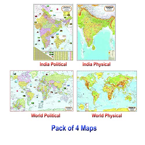 Buy India & World Political Map & Physical Map | NON LAMINATED PAPER ...