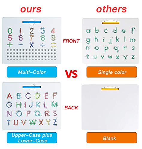 BMAG Magnetic Alphabet Letter Tracing Board, ABC and Numbers Double ...