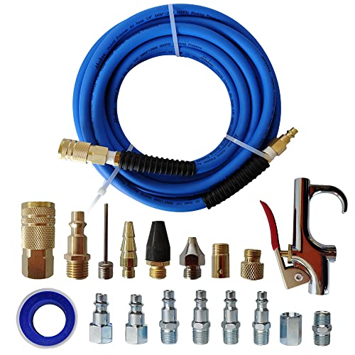 Abakoo 19 Pieces Air Compressor Accessory Kit, 1/4" x 25ft Hybrid Air ...
