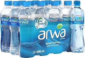 Arwa Bottled Drinking Water - 500 ml (Pack of 12): Buy Online at Best ...