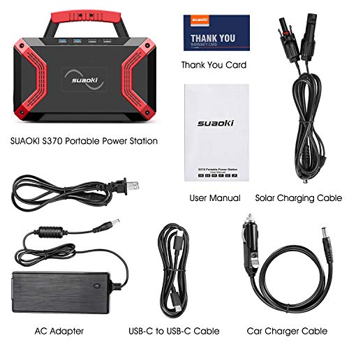 SUAOKI Portable Power Station, 322Wh Solar Generator Power Supply ...