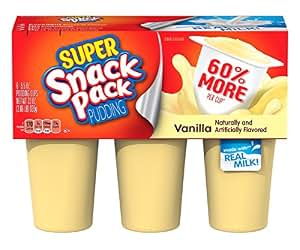 Amazon.com : Super Snack Pack Vanilla Pudding Cups, 6 Count, 8 Pack ...