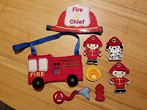 Amazon.com: Fire Fighter Finger Puppet Play set with Carry Case: Handmade
