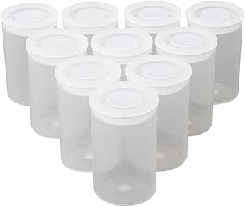 Amazon.com : Plastic Film Canister with Lids, Pack of 10 (Clear ...