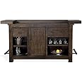 Amazon.com: Pemberly Row 80" Transitional Wood Gorgeous Bar Unit with ...