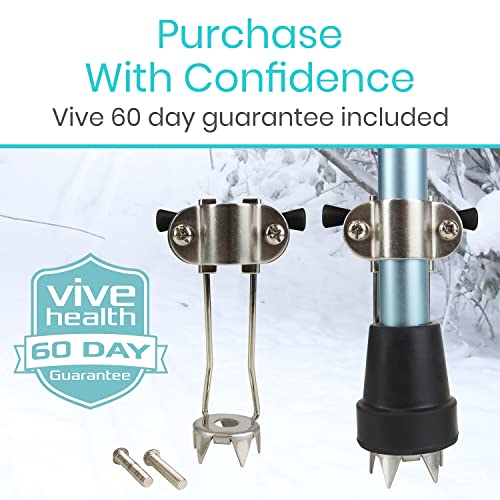 Vive Cane Tips for Ice - All Terrain Heavy Duty (2 Pack) Metal ...