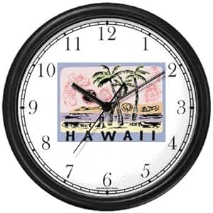 Amazon.com: Hawaiin Beach Scene - Hawaiian Theme Wall Clock by ...
